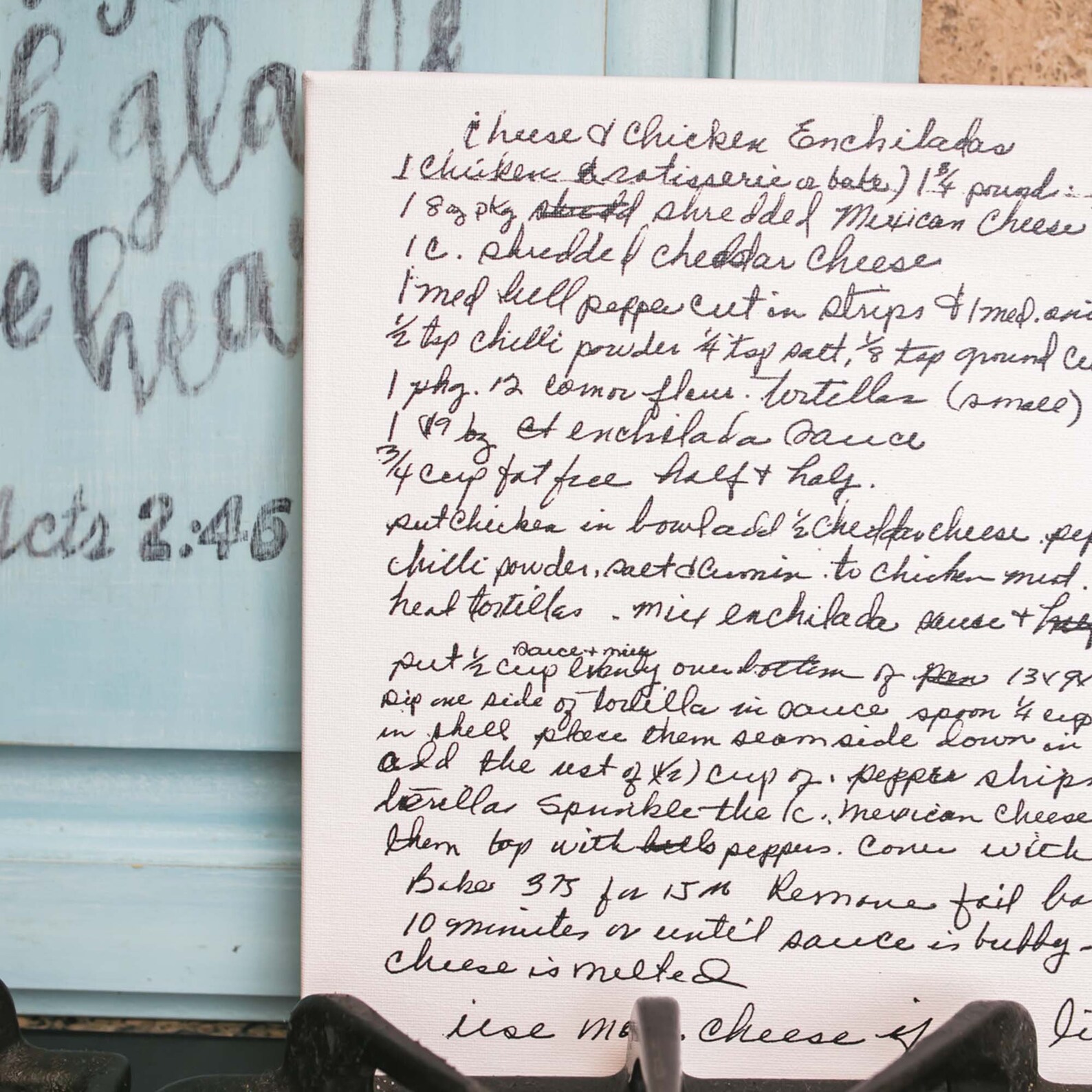 Handwritten Recipe Printed Canvas Kitchen Recipe Decor - Etsy