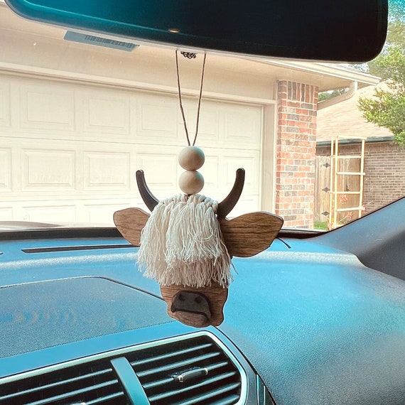 Highland Cow Charm Rear View Mirror Car Accessories Gift - Etsy
