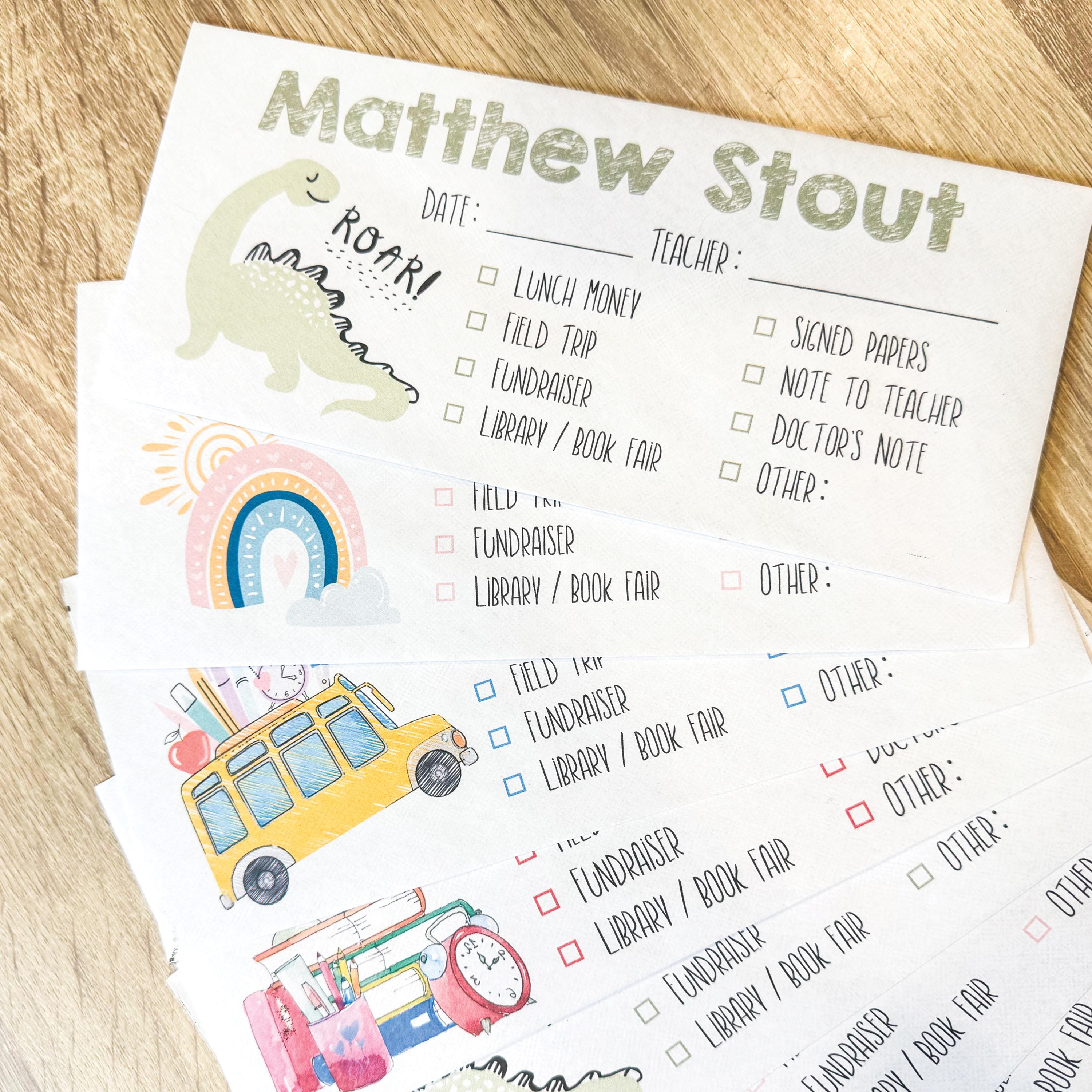 Personalized School Envelopes: Custom Printed Stationery, Set of 25 - Etsy