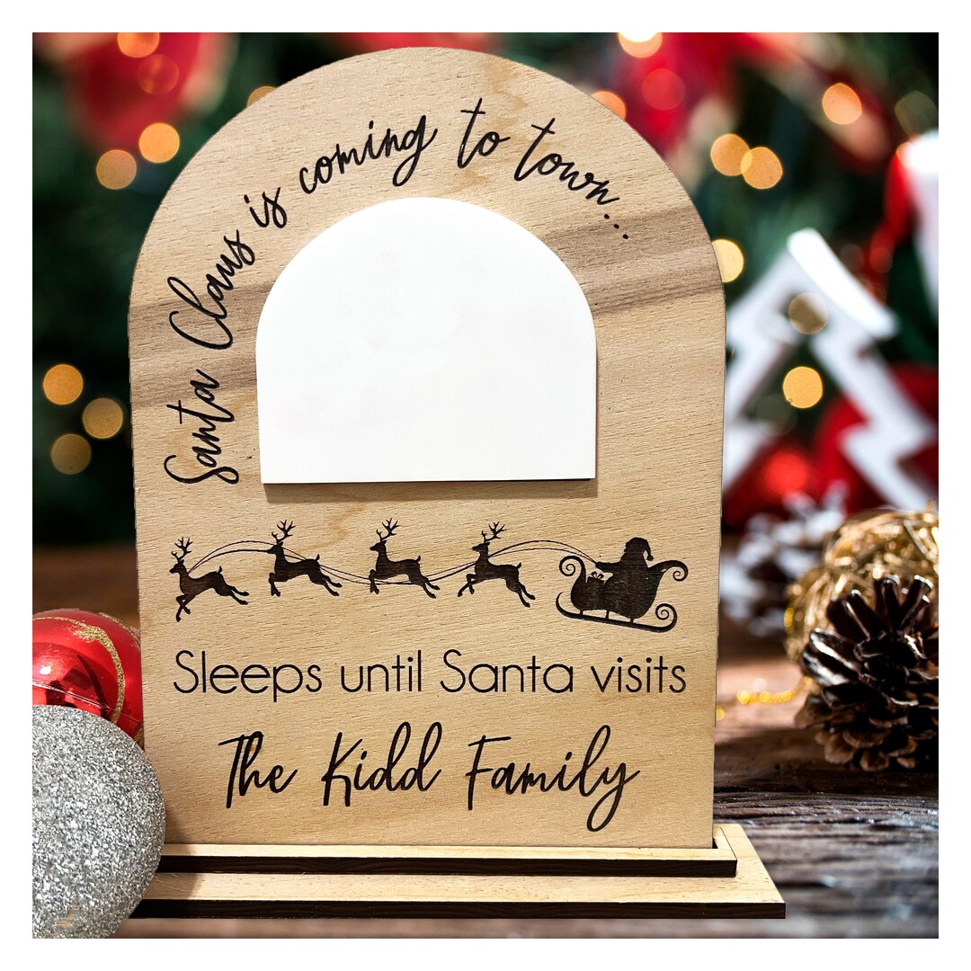 Engraved Wood Santa Countdown Sign – Kids Christmas Advent - Etsy