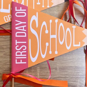 First Day of School Pennant Flag, Back to School Printable - Etsy