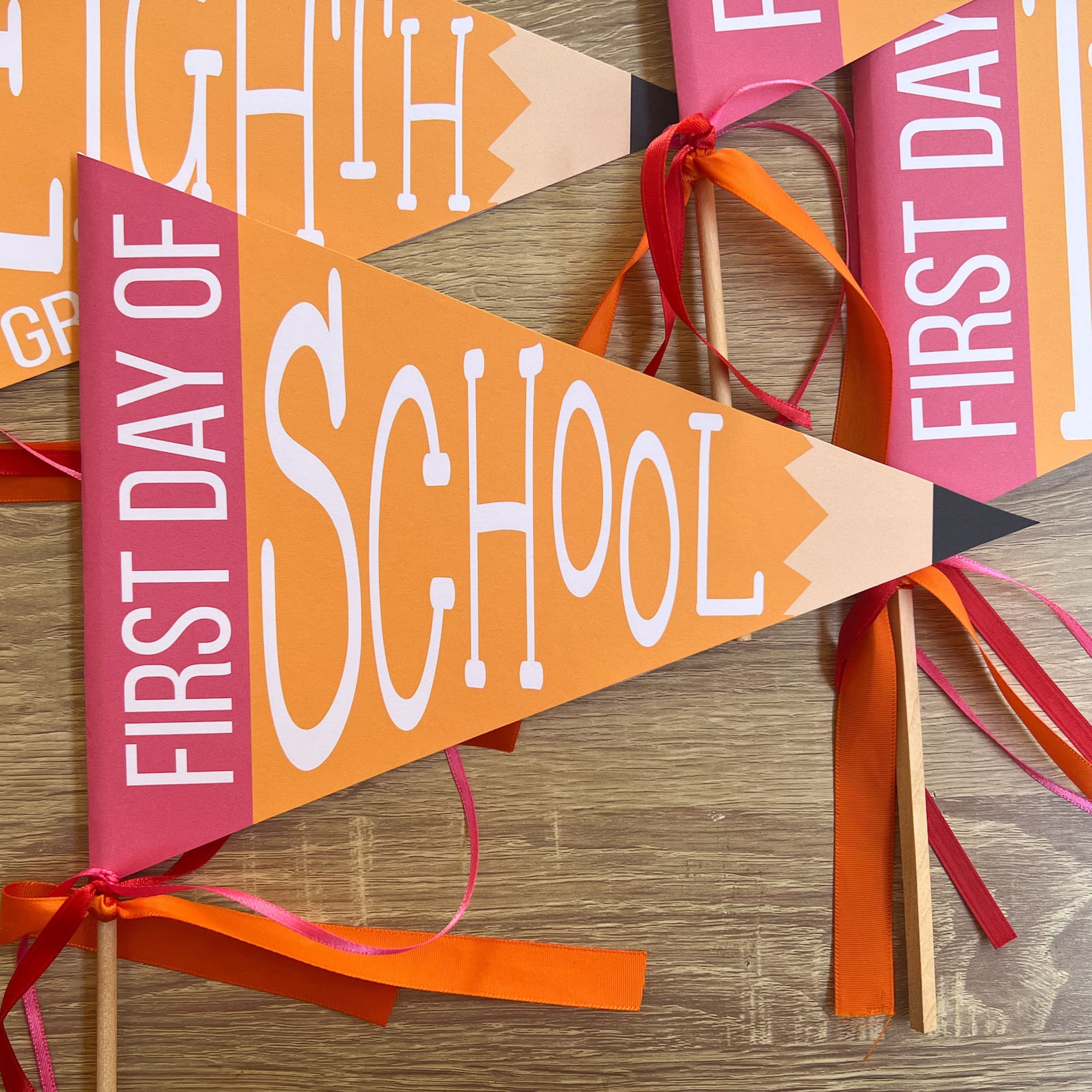 First Day of School Pennant Flag, Back to School Printable - Etsy
