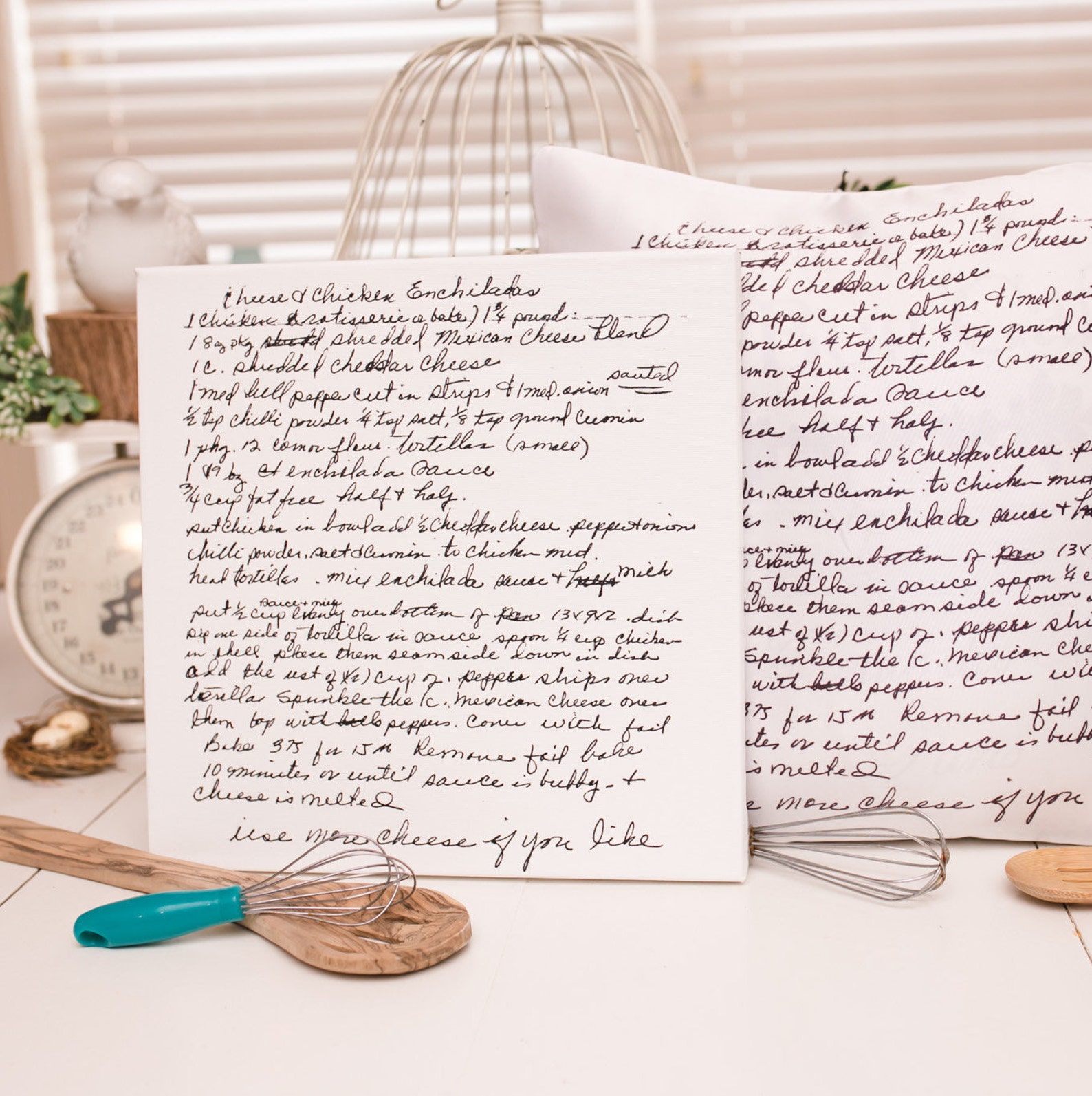 Handwritten Recipe Printed Canvas Kitchen Recipe Decor - Etsy