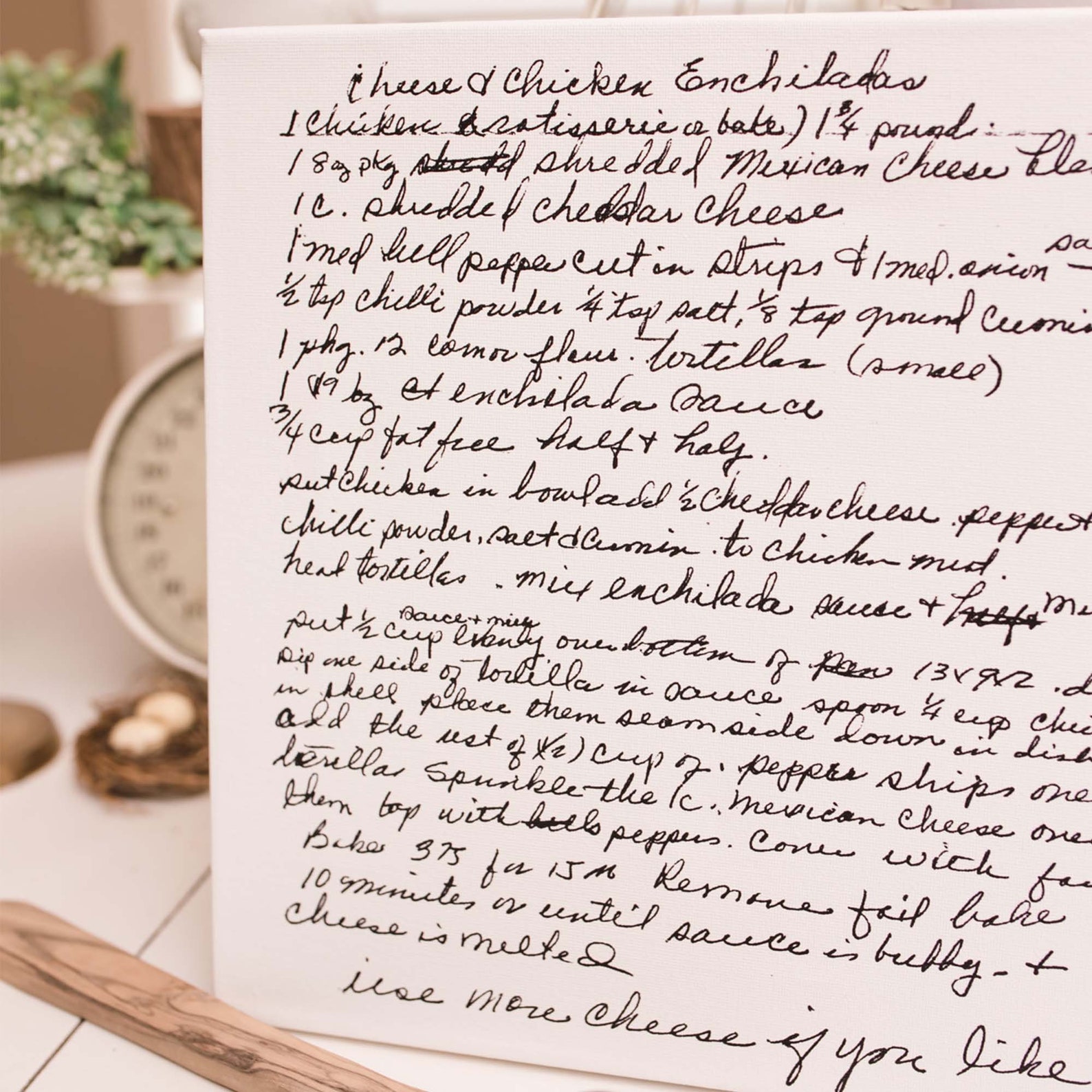 Handwritten Recipe Printed Canvas Kitchen Recipe Decor - Etsy