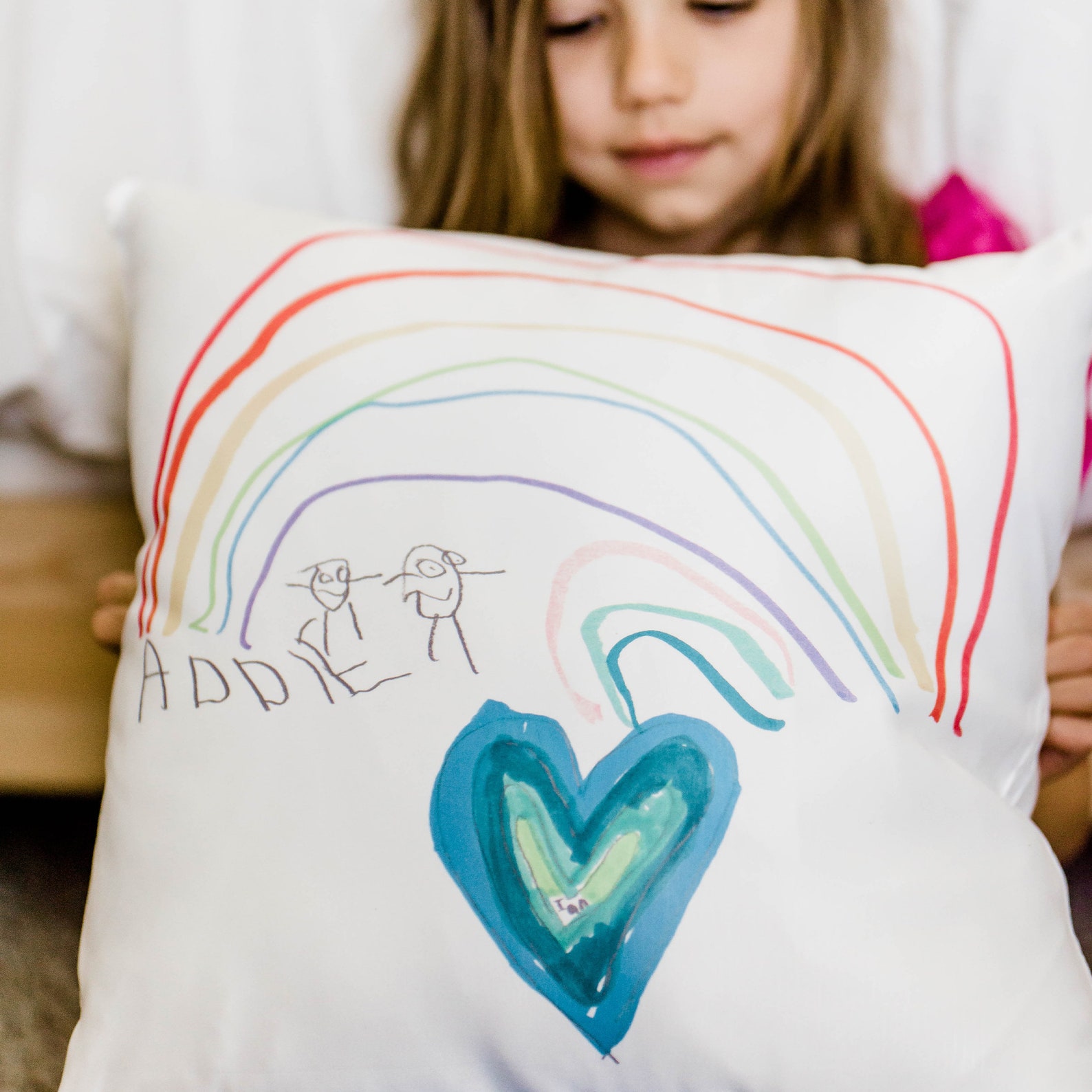 Kids Drawing Printed on Pillowcase Personalized Custom - Etsy