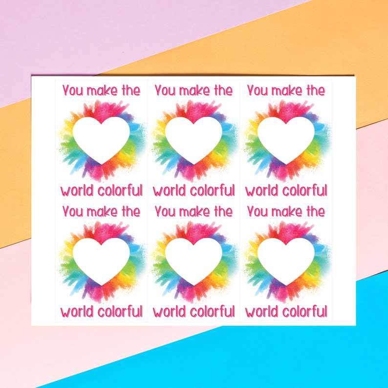 PRINTABLE Watercolor Valentine- Color My World Download - Etsy