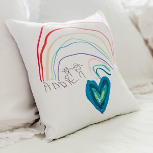 Kids Drawing Printed on Pillowcase- Personalized Custom Pillow- Kids ...