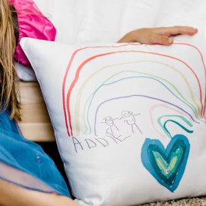 Kids Drawing Printed on Pillowcase- Personalized Custom Pillow- Kids ...