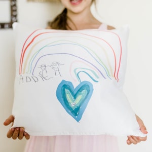 Kids Drawing Printed on Pillowcase- Personalized Custom Pillow- Kids ...