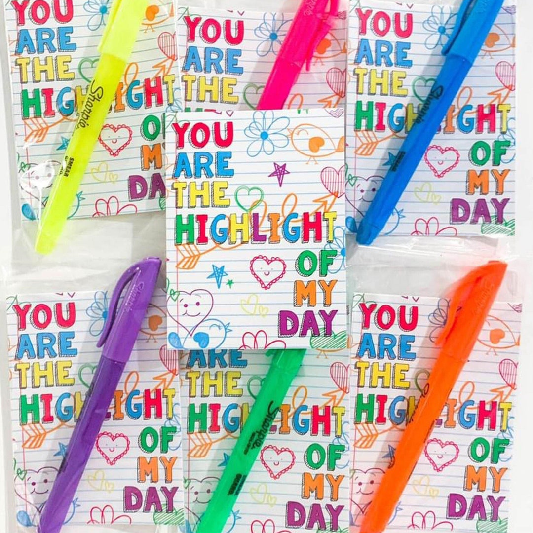 Highlighter Class Valentine, Artist Party Favor, Kid's Valentine's Gift ...