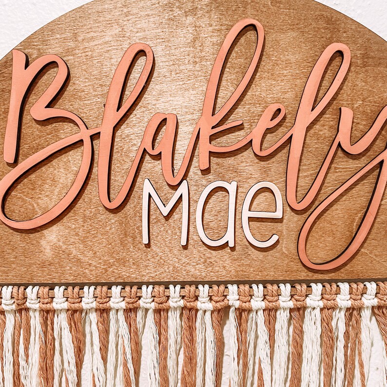 Boho Name Sign Custom Macrame Nursery Decor Personalized - Etsy