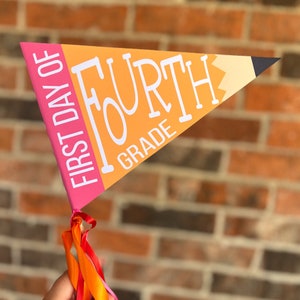 First Day of School Pennant Flag, Back to School Printable - Etsy