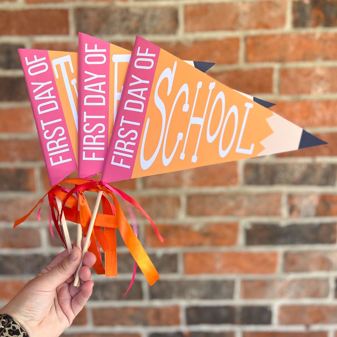 First Day of School Pennant Flag, Back to School Printable - Etsy