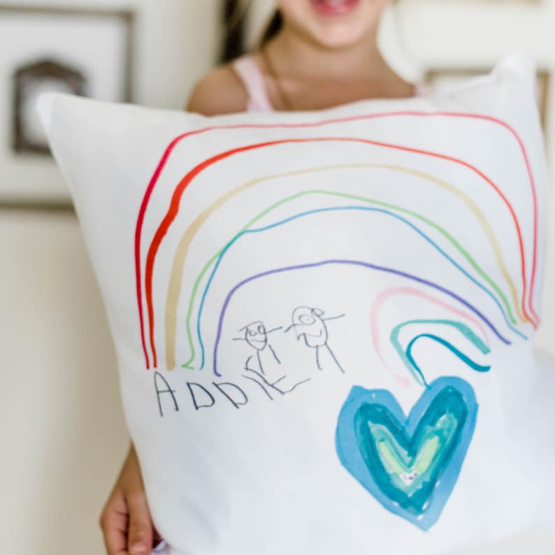 Kids Drawing Printed on Pillowcase Personalized Custom - Etsy