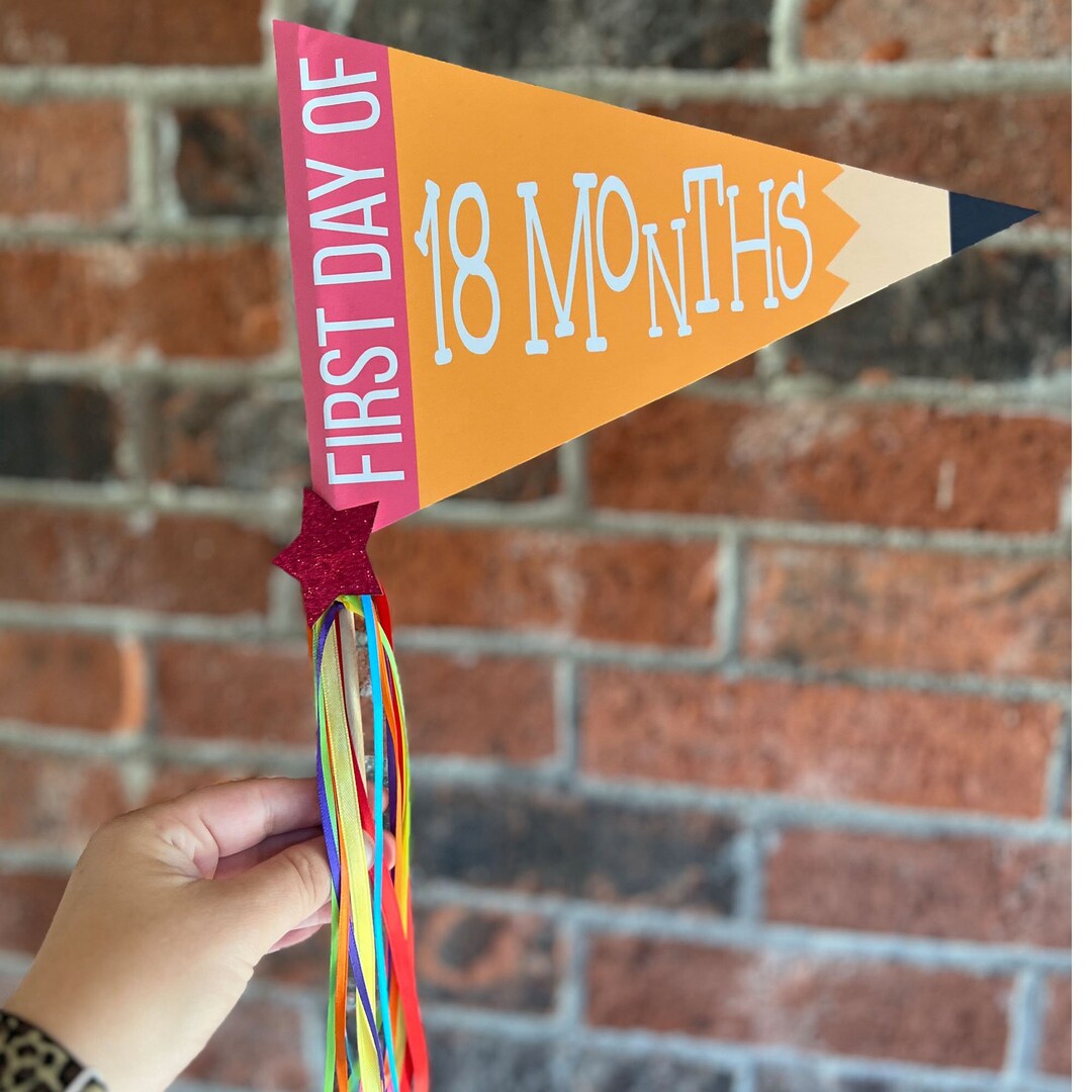 First Day of School Pennant Flag: Photo Prop With Glitter Star - Etsy