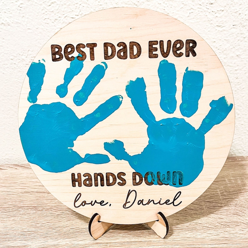 Personalized Fathers Day Gift DIY Kit for Dad Handprint - Etsy