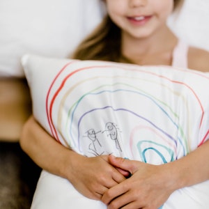 Kids Drawing Printed on Pillowcase- Personalized Custom Pillow- Kids ...