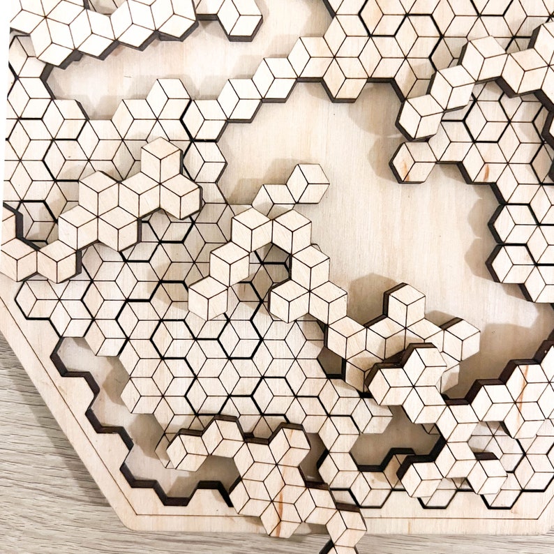 Wooden Fractual Puzzle Brain Teaser Challenge Gift for - Etsy