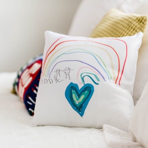 Kids Drawing Printed on Pillowcase- Personalized Custom Pillow- Kids ...