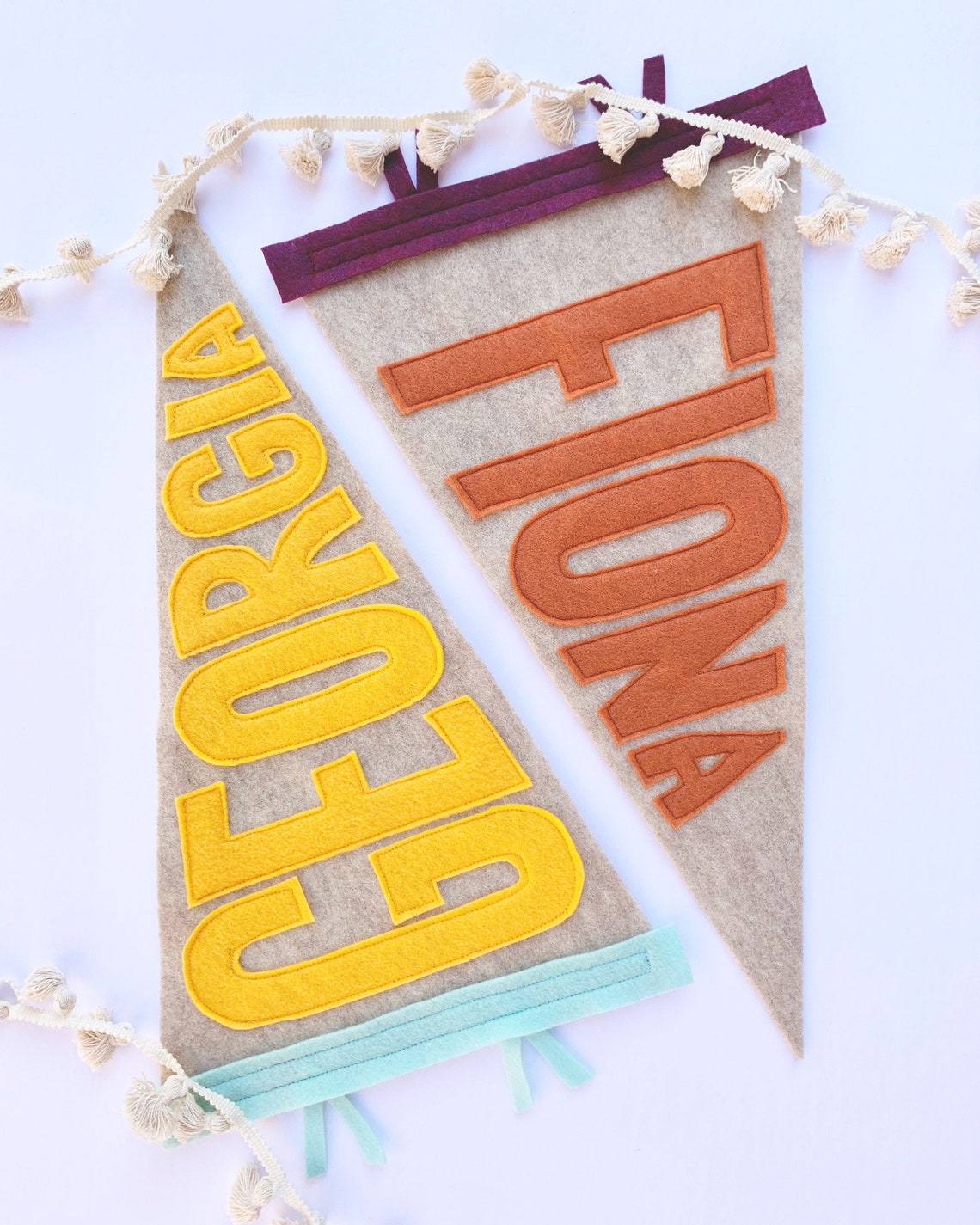 Custom Name Pennant Beige Personalized Wall Decor | Etsy