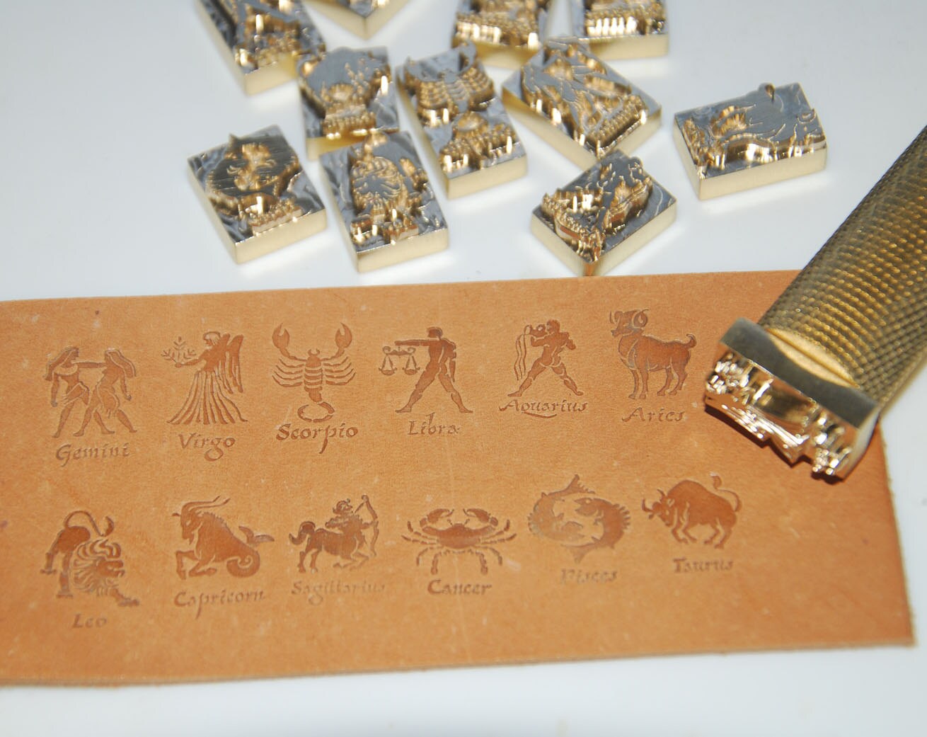 Custom Stamp Leather Stamp Handle Stamped on Veg-tan Leather - Etsy