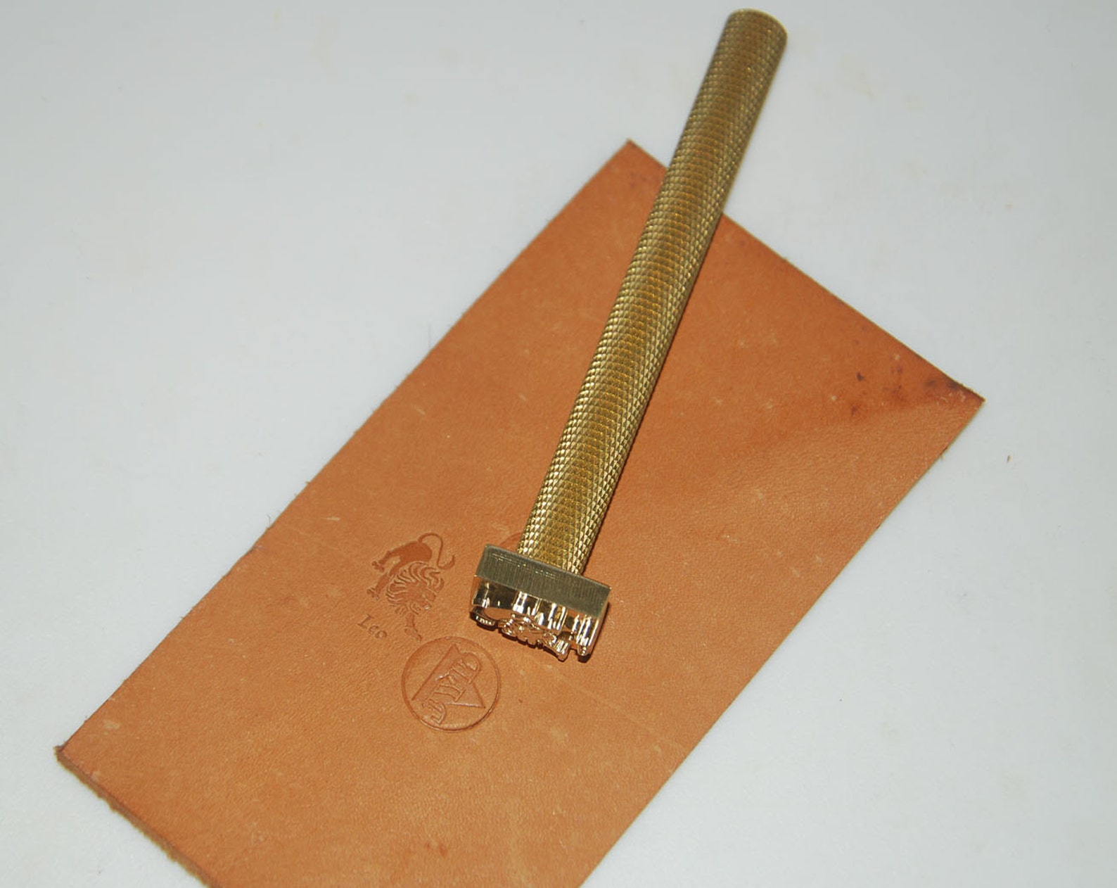 Custom Stamp Leather Stamp Handle Stamped on Veg-tan Leather - Etsy