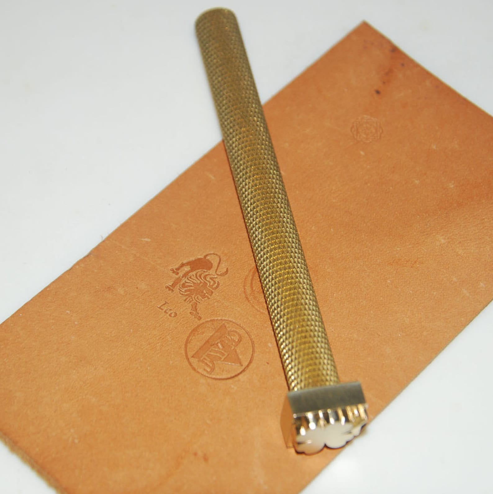 Custom Stamp Leather Stamp Handle Stamped on Veg-tan Leather - Etsy