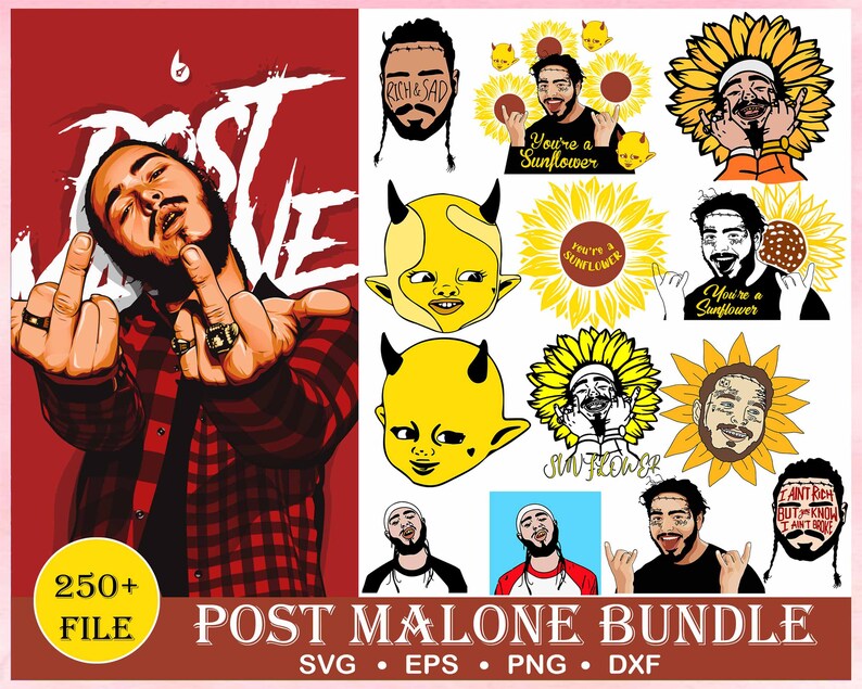Post Malone SVG Bundle Cricut, Cut File, Rap Star, Digital Files ...