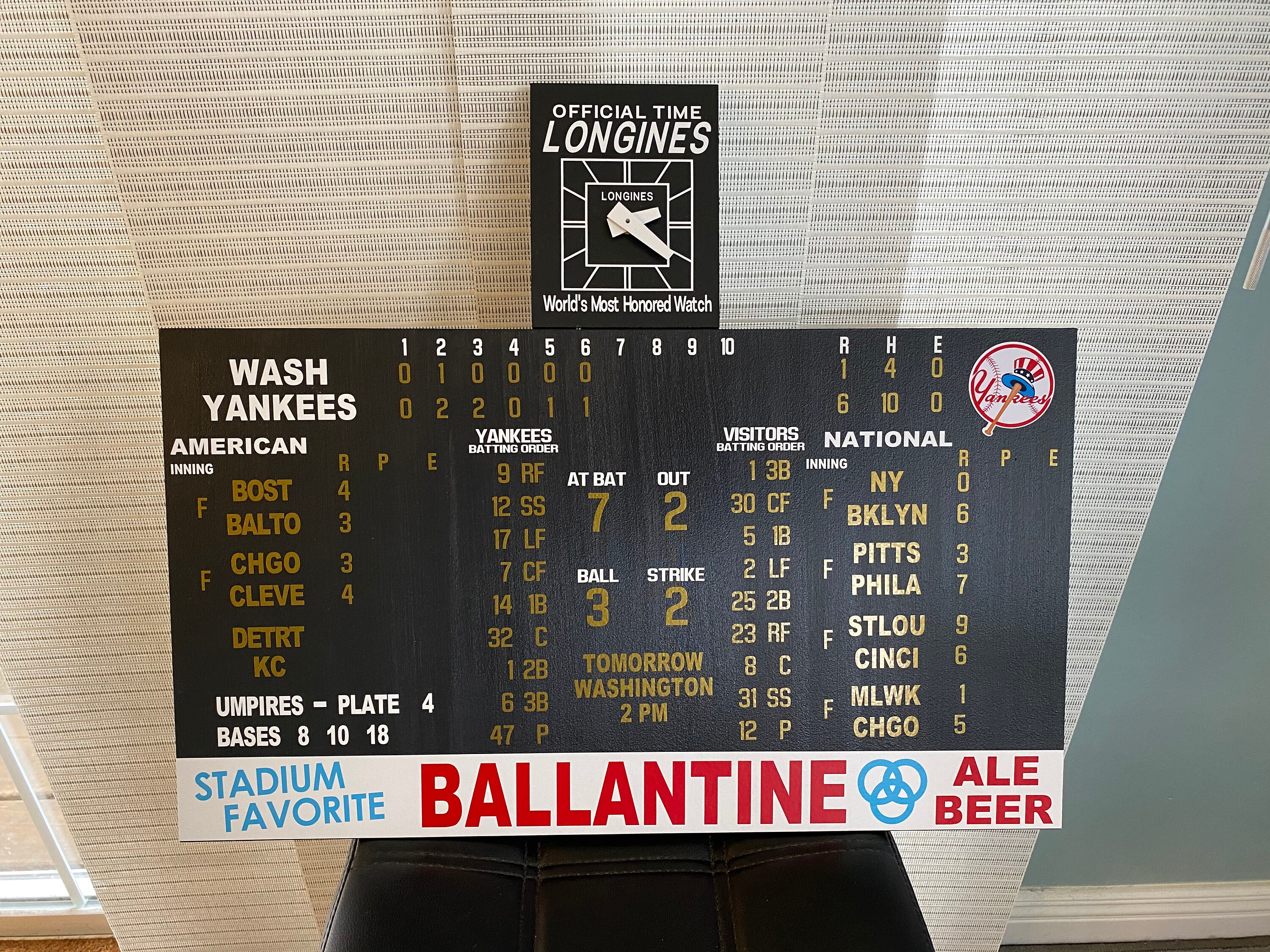 Yankees Baseball Scoreboard CL/1942 BASEBALL SCORE CARD/NEW YORK