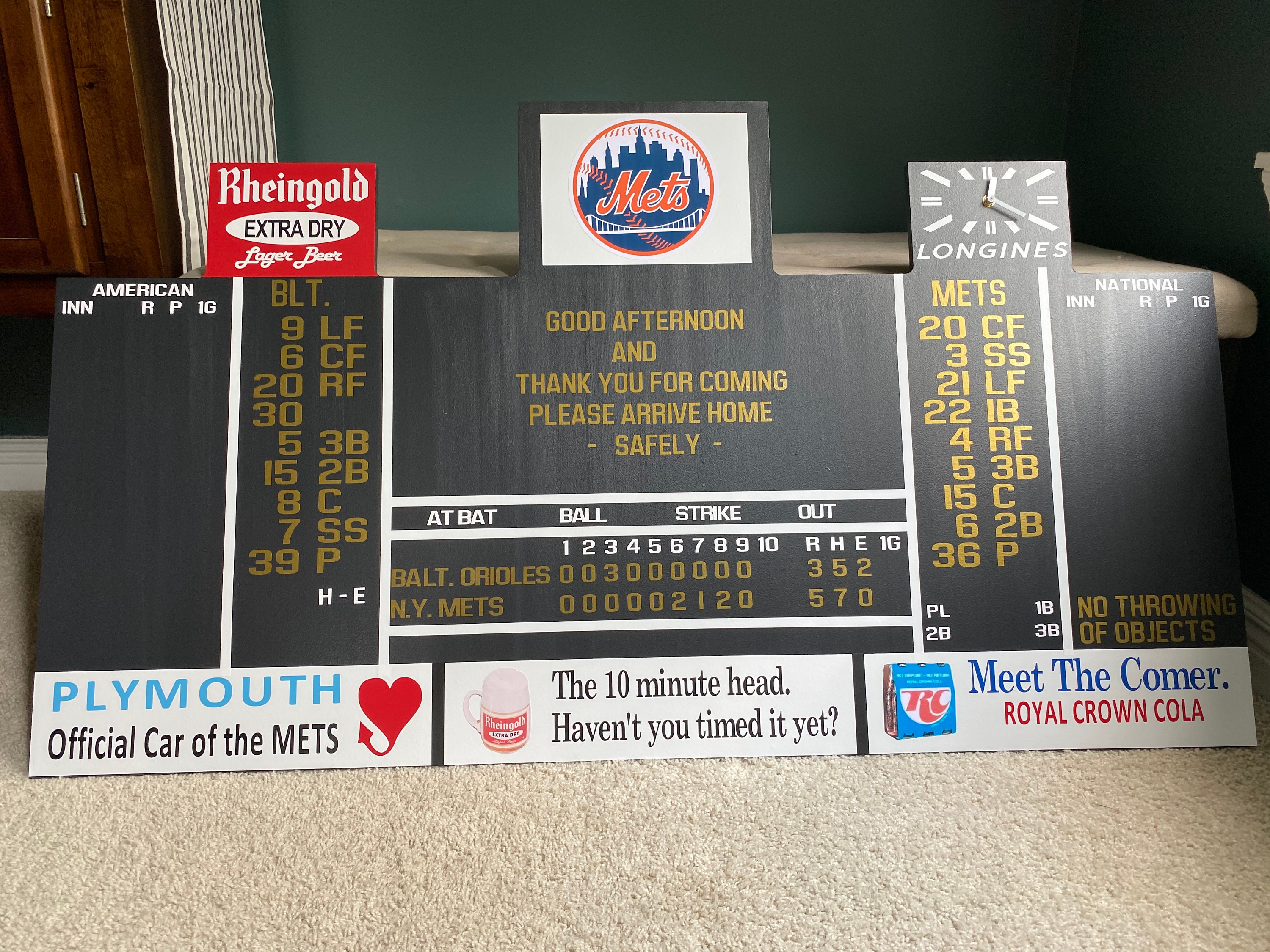 NY New York Mets Shea Stadium Replica Scoreboard 1969 World - Etsy Ireland