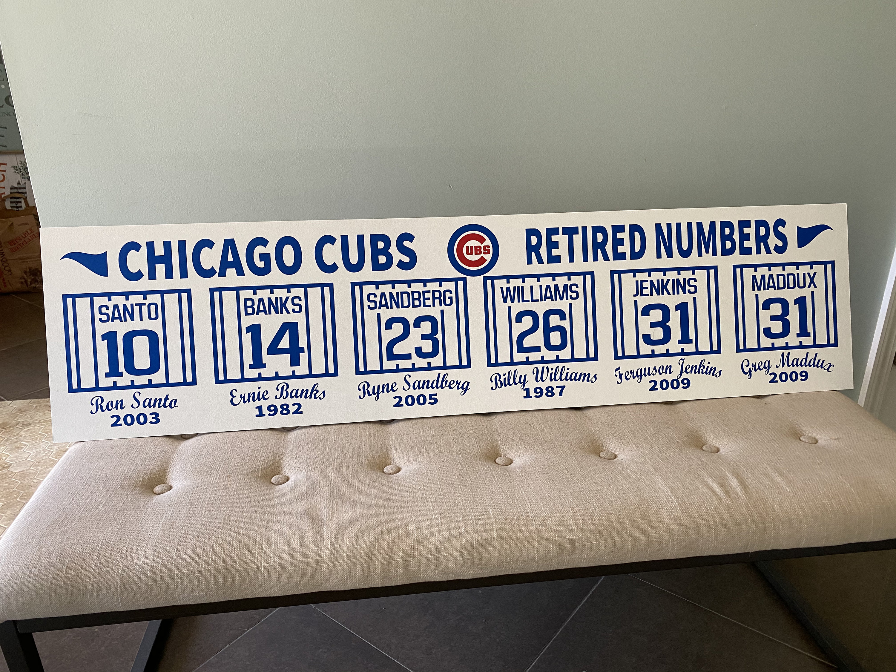 Chicago Cubs Retired Numbers Collectible Sign Memorabilia MLB - Etsy Canada