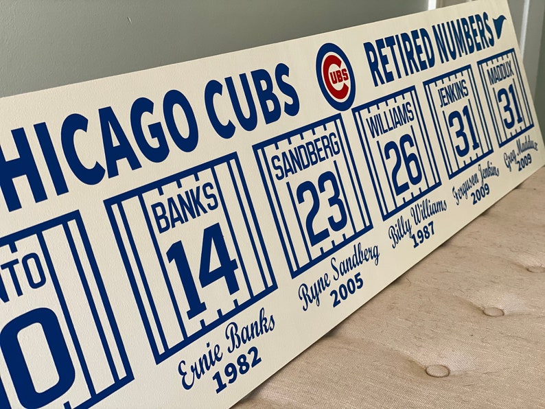 Chicago Cubs Retired Numbers Collectible Sign Memorabilia MLB | Etsy