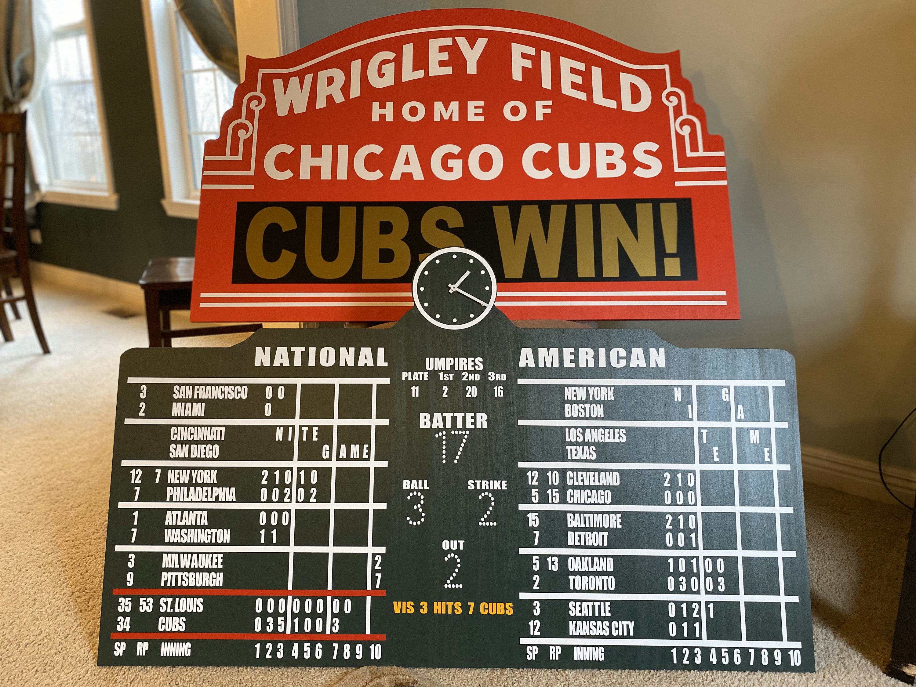 Wrigley Field Chicago Cubs Large Combo Replica Scoreboard - Etsy Canada