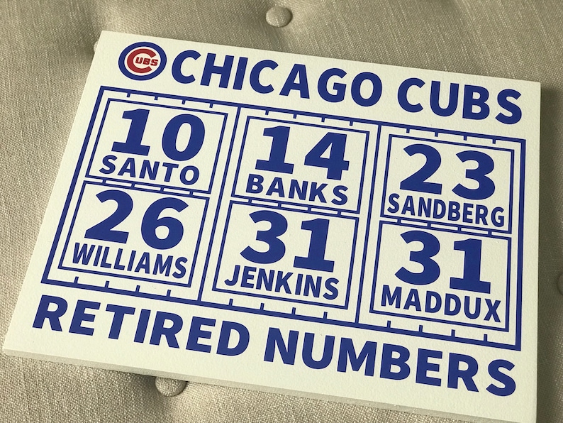 Chicago Cubs Retired Numbers Collectible Sign Memorabilia MLB - Etsy