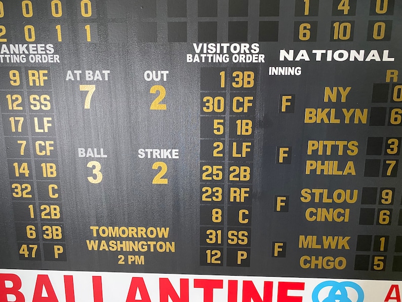 Yankee Stadium Replica Scoreboard: 1950s Yankees Memorabilia - Etsy