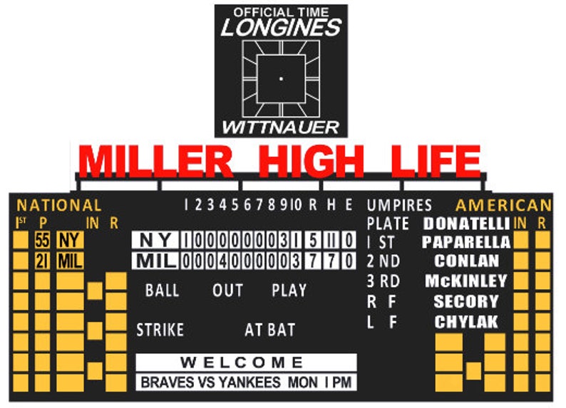 County Stadium Replica Scoreboard 1950's Milwaukee Braves Sign Wall Art ...