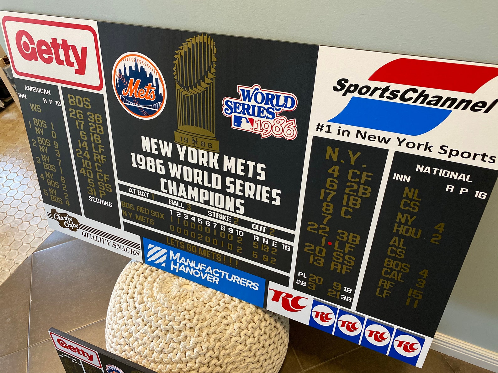 1986 NY New York Mets Shea Stadium Replica Scoreboard 1986 World Series ...