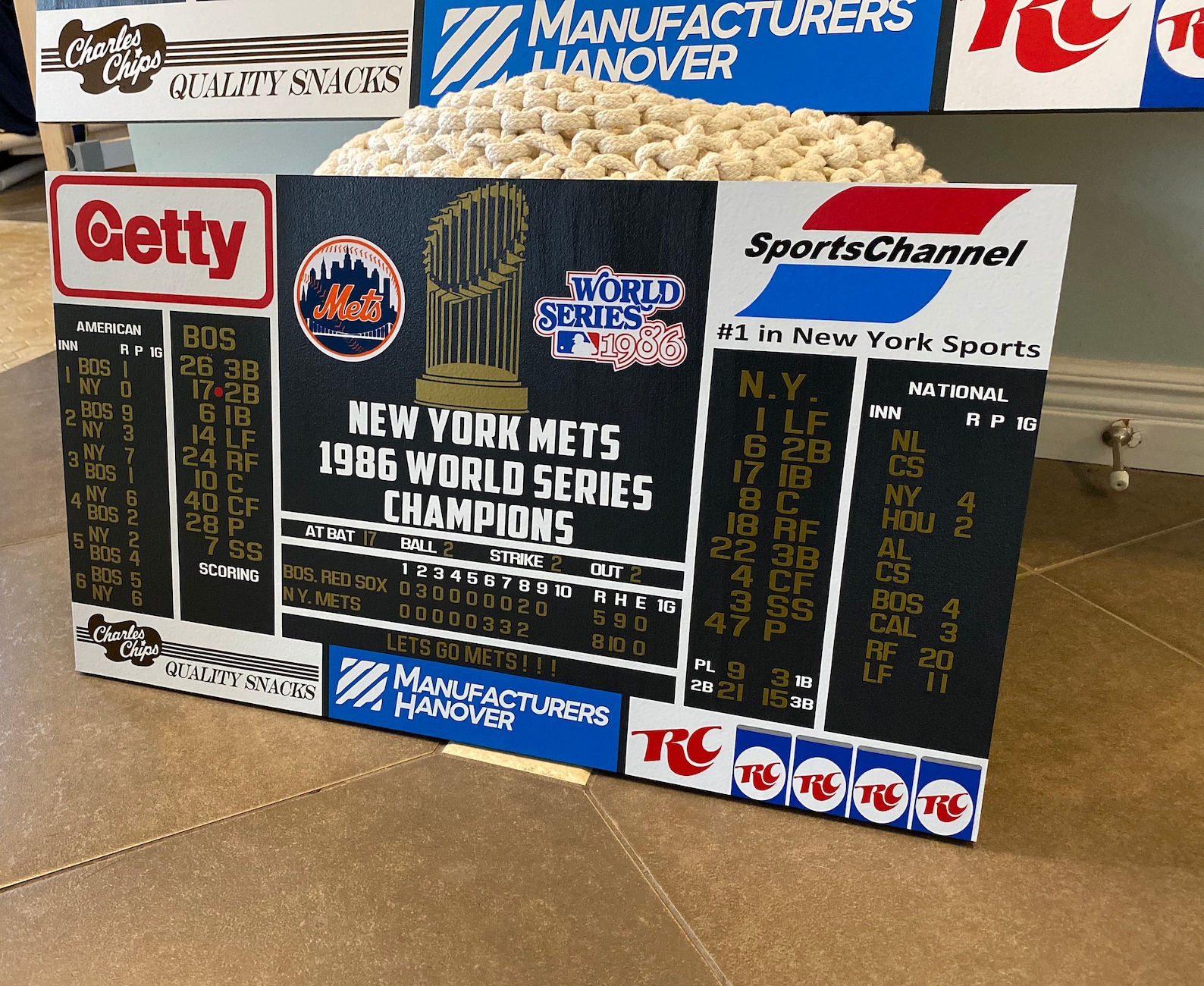 1986 NY New York Mets Shea Stadium Replica Scoreboard 1986 World Series ...