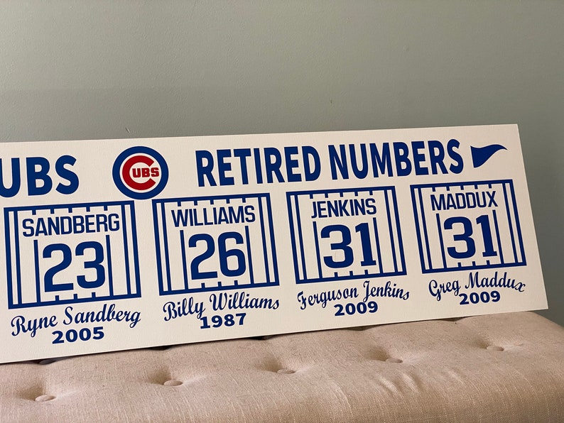 Chicago Cubs Retired Numbers Collectible Sign Memorabilia MLB 48 ...