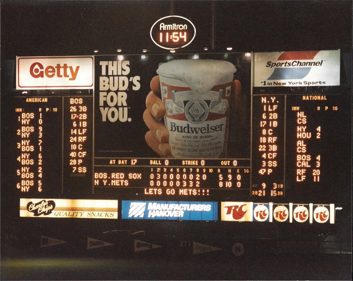 1986 NY New York Mets Shea Stadium Replica Scoreboard 1986 World Series ...