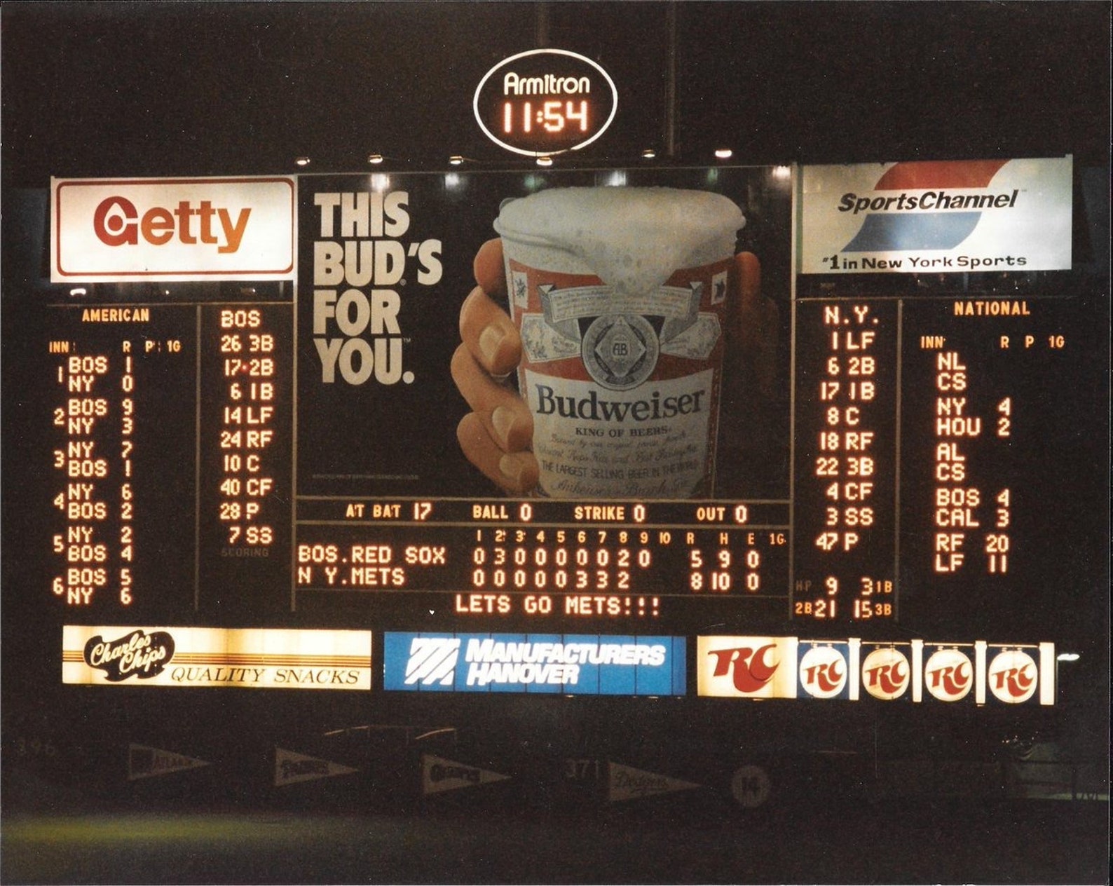 1986 NY New York Mets Shea Stadium Replica Scoreboard 1986 World Series ...