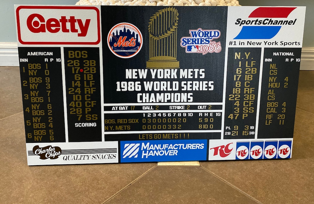 1986 NY New York Mets Shea Stadium Replica Scoreboard 1986 World Series ...