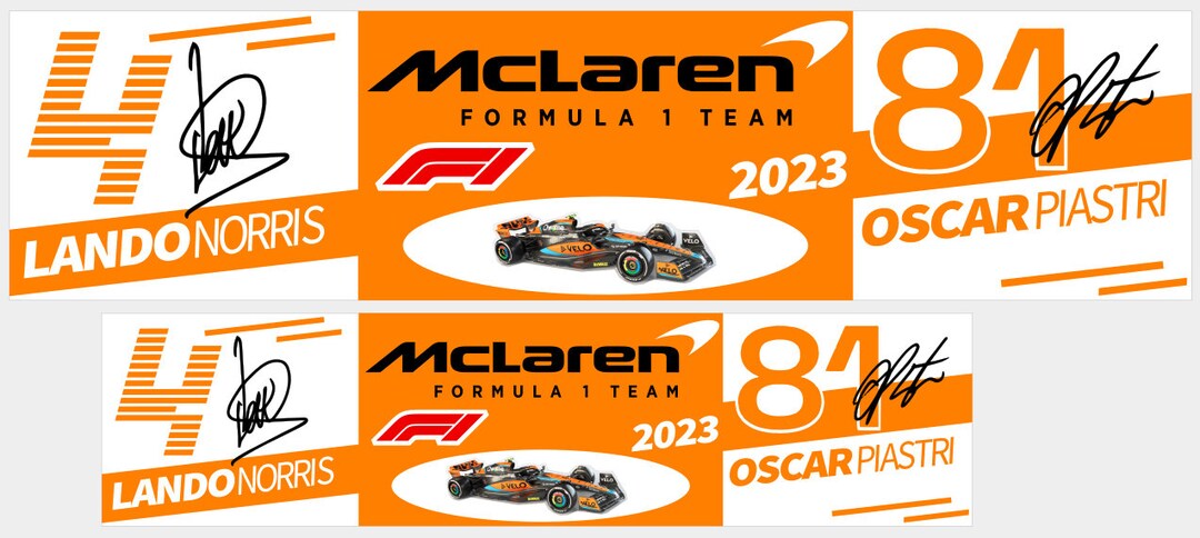 F1 Racing Formula One Mclaren 2023 Team Sign Lando Norris Oscar Piastri ...