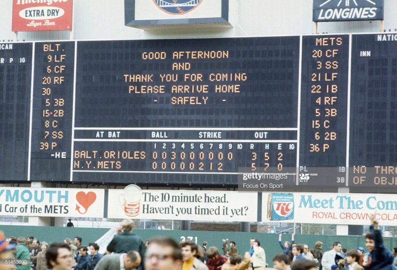 NY New York Mets Shea Stadium Replica Scoreboard 1969 World Series ...