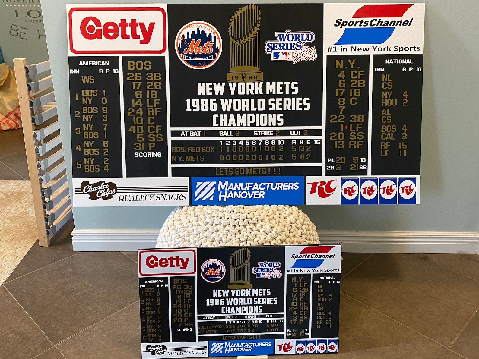 1986 NY New York Mets Shea Stadium Replica Scoreboard 1986 World Series ...