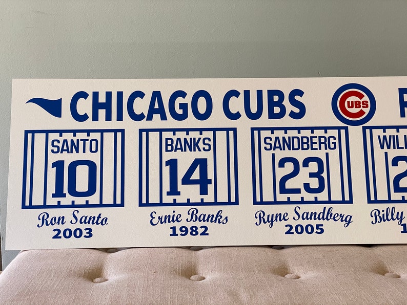 Chicago Cubs Retired Numbers Collectible Sign Memorabilia MLB 48 ...