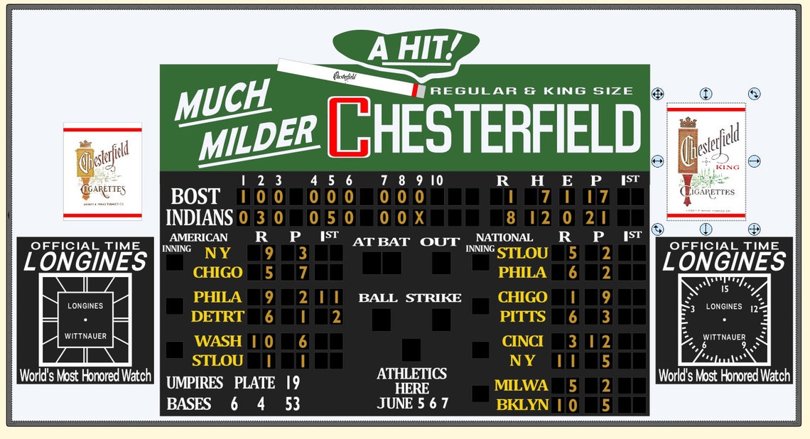 1953 Cleveland Municipal Stadium Replica Scoreboard Cleveland Indians ...