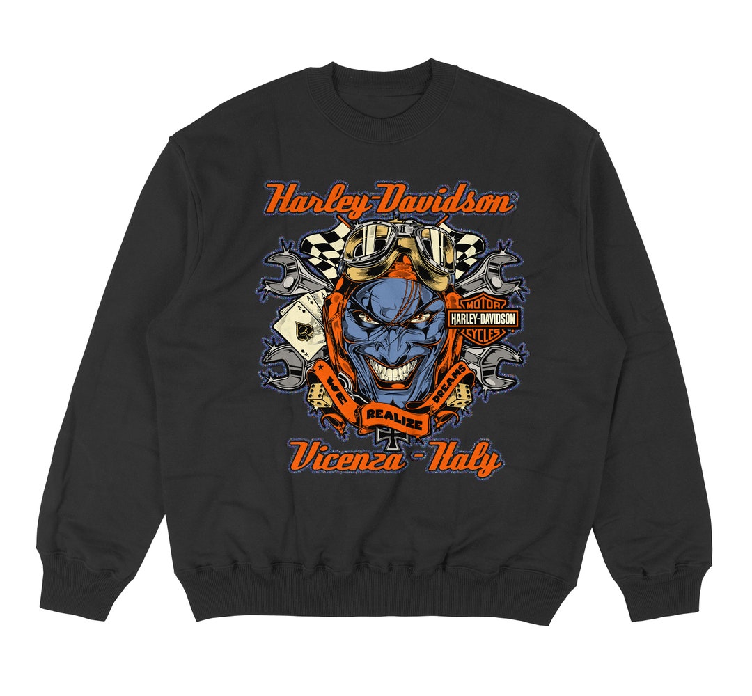 Custom Harley Davidson Sweatshirt, Motorcycle Sweatshirt, Vintage ...