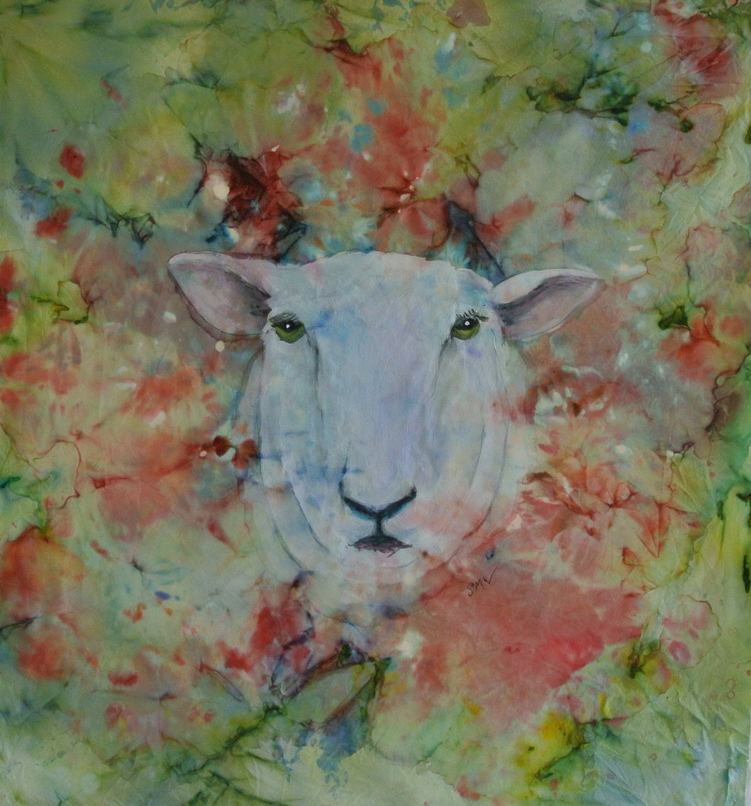 Original Art Mixed Media Sheep Painting Title Transmitting. - Etsy