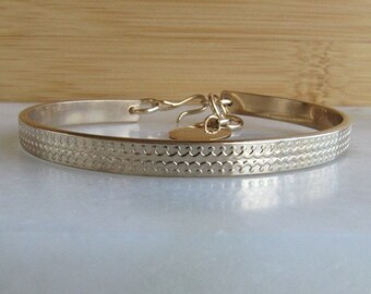 Personalized Adjustable Gold Bangle Gold Charm Bracelet | Etsy